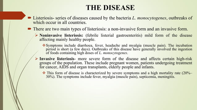 Listeriosis.ppt | Infectious Diseases | Diseases and Conditions