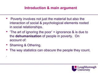 Addressing the hidden dimensions of poverty, Baroness Ruth Lister | PPT