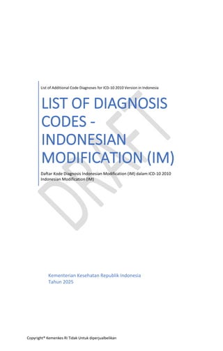 List ICD 10 tahun 2010 Indonesian Modification | PDF