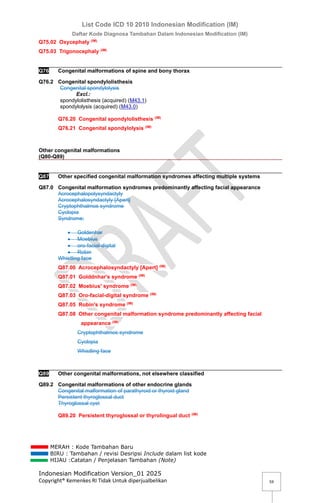 List ICD 10 tahun 2010 Indonesian Modification | PDF