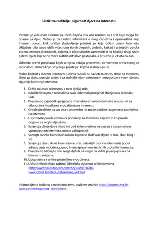 Listići za roditelje | PDF