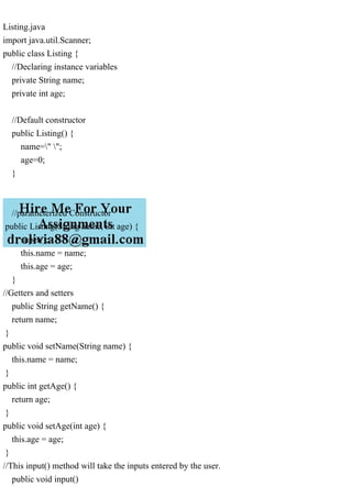 Listing.javaimport java.util.Scanner;public class Listing { .pdf | Programming Languages | Computing