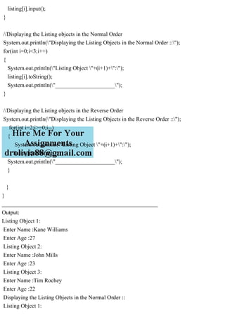 Listing.javaimport java.util.Scanner;public class Listing { .pdf | Programming Languages | Computing