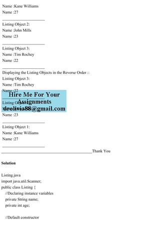 Listing.javaimport java.util.Scanner;public class Listing { .pdf | Programming Languages | Computing
