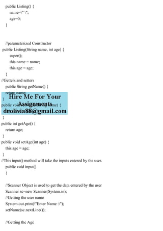 Listing.javaimport java.util.Scanner;public class Listing { .pdf | Programming Languages | Computing