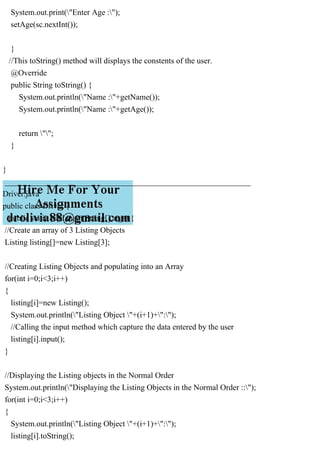 Listing.javaimport java.util.Scanner;public class Listing { .pdf | Programming Languages | Computing