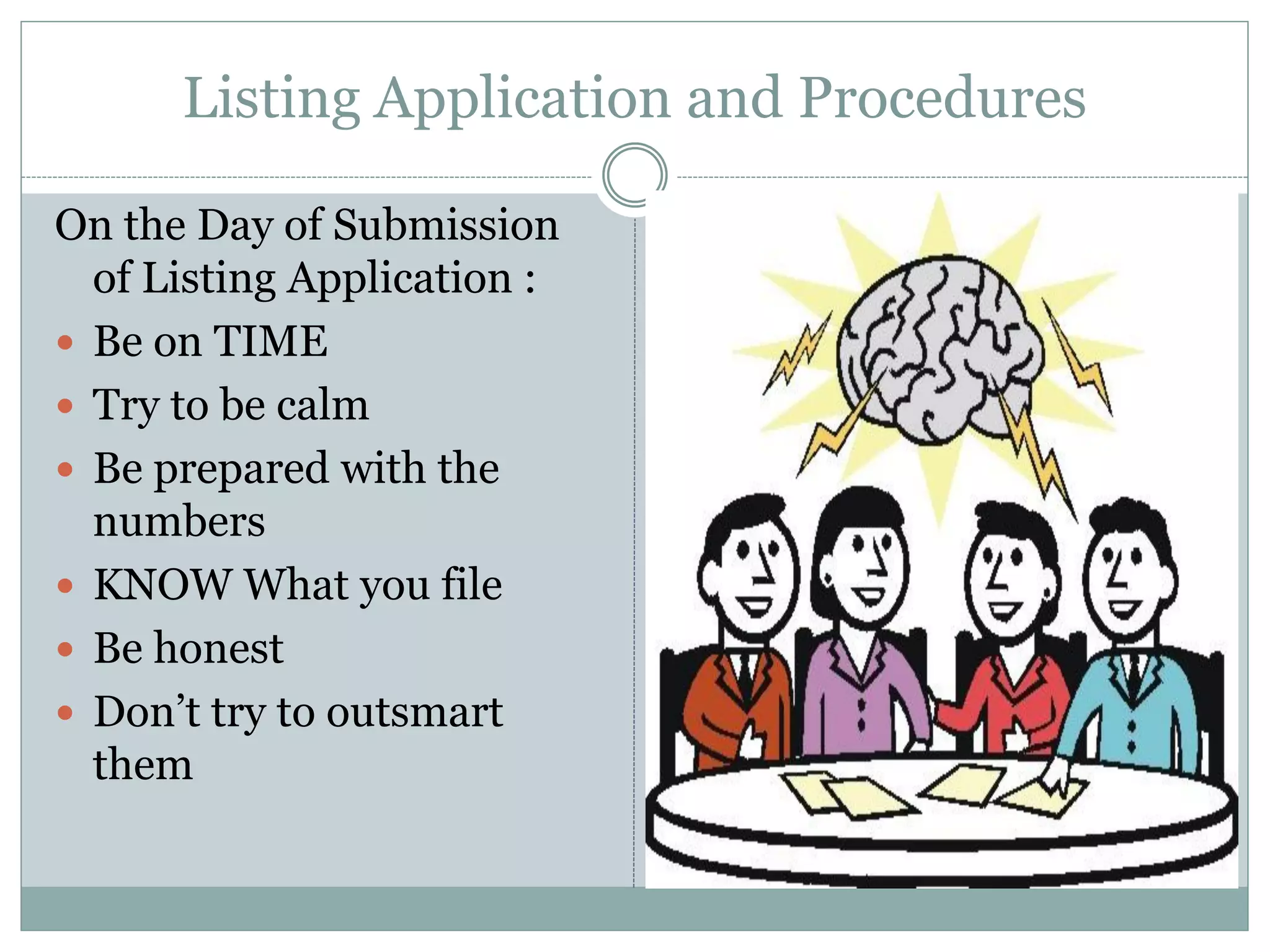 Listing Application And Procedures | PDF
