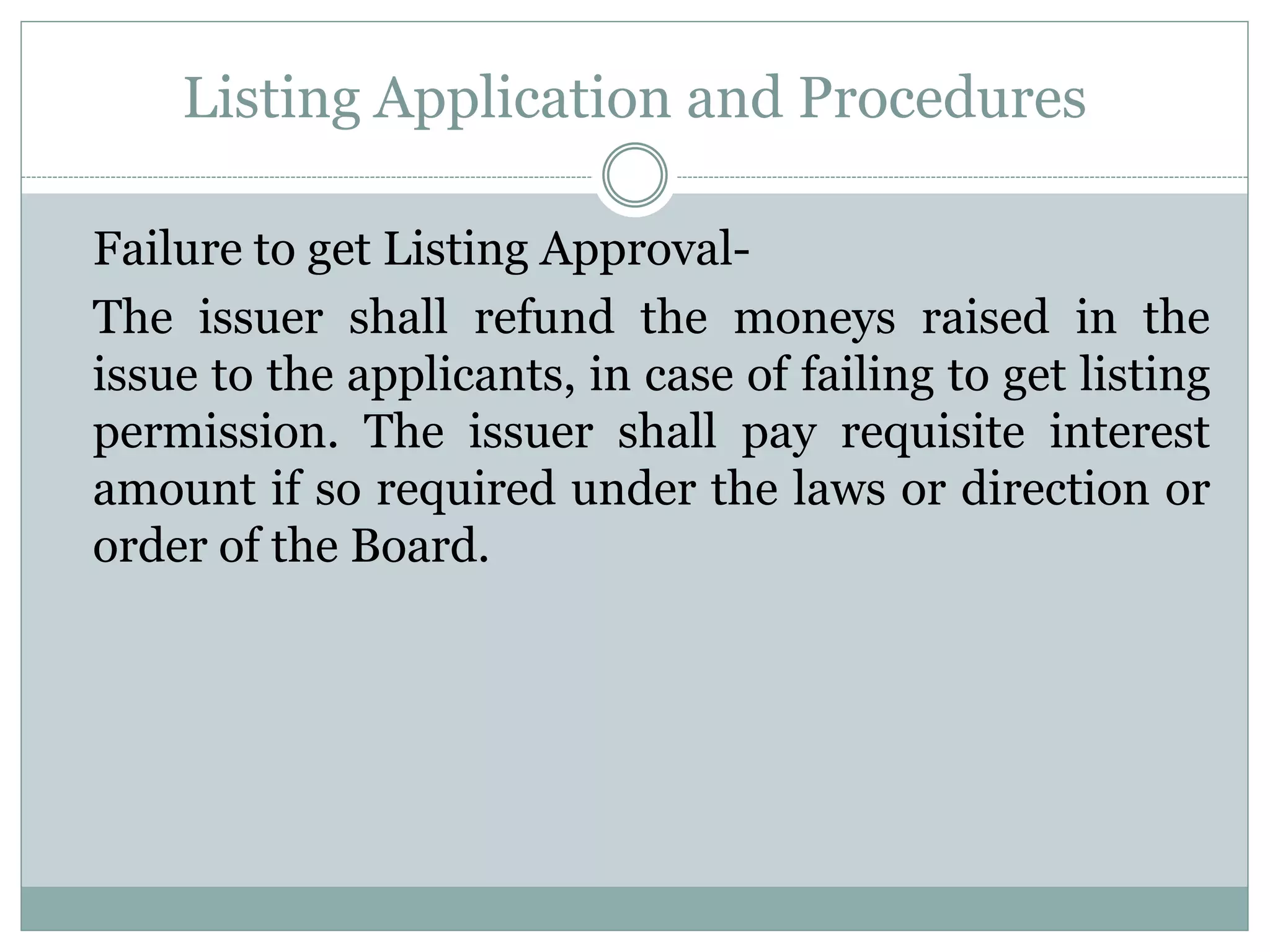 Listing Application And Procedures | PDF
