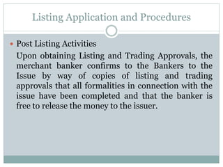 Listing Application And Procedures | PDF