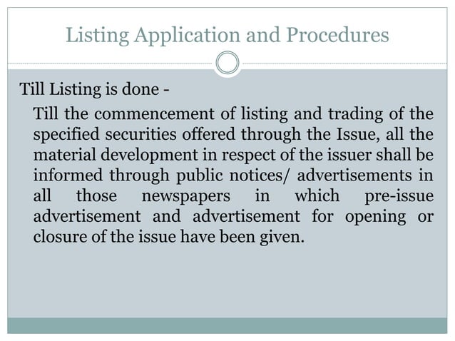 Listing Application And Procedures | PDF | Stocks and Bonds | Personal ...