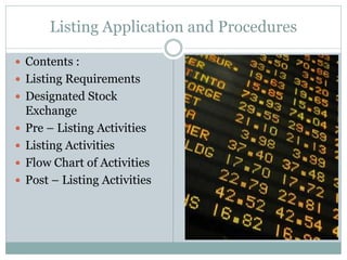 Listing Application And Procedures | PDF