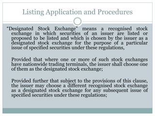 Listing Application And Procedures | PDF