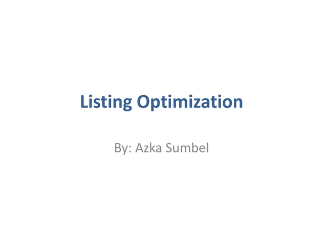 Listing Optimization.pptx