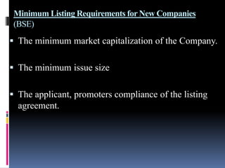 LISTING PROCEDURES FOR COMPANIES ON A STOCK EXCHANGE | PPTX