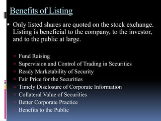 LISTING PROCEDURES FOR COMPANIES ON A STOCK EXCHANGE | PPTX