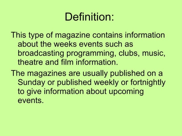 Listings magazine ancillary task | PPT