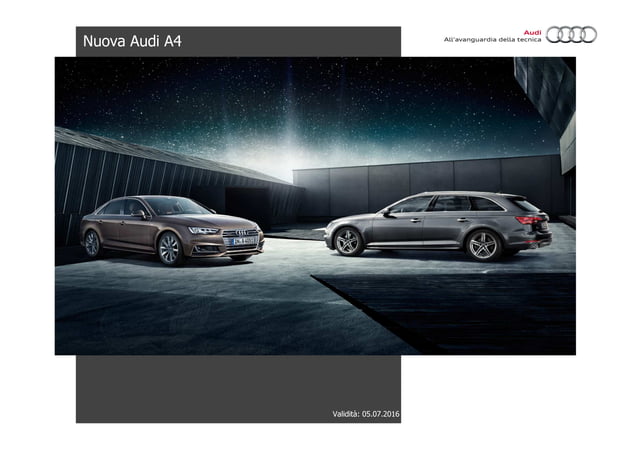 Listino Prezzi Audi A4 2016 Luglio | PPT