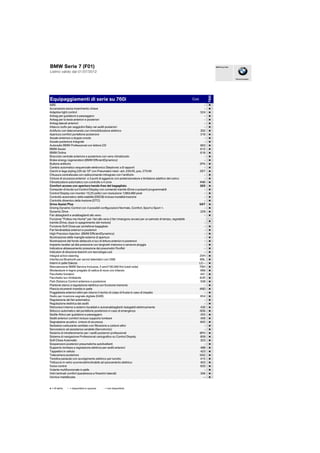 Listino Prezzi BMW Serie 7 F01 my2013 | PDF | Auto Type | Automotive