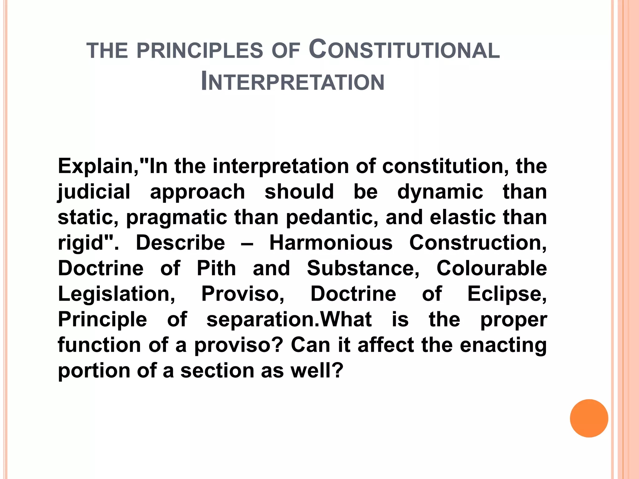 Principles of constitutional interpretation of list prepared by ...