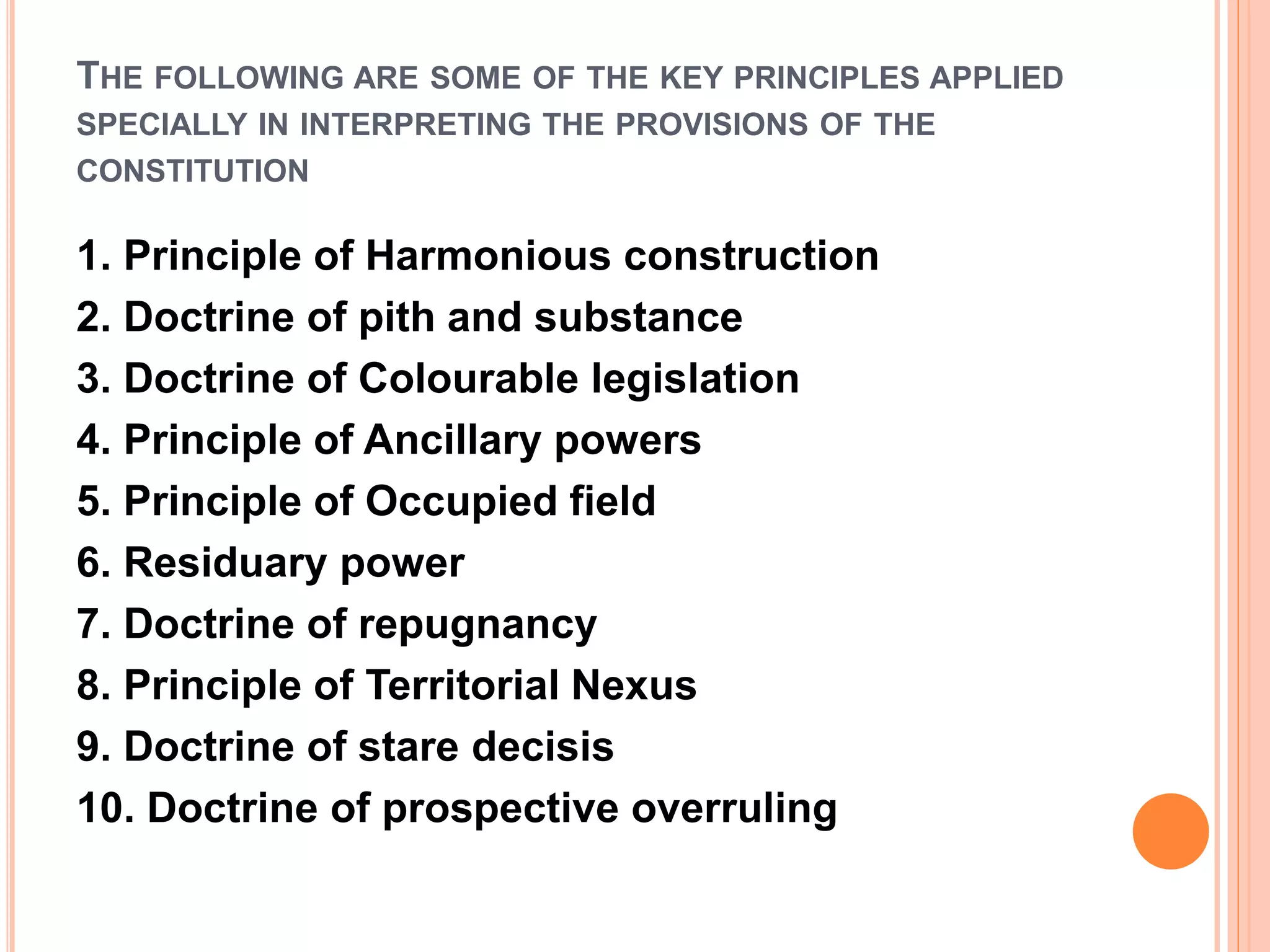 Principles of constitutional interpretation of list prepared by ...