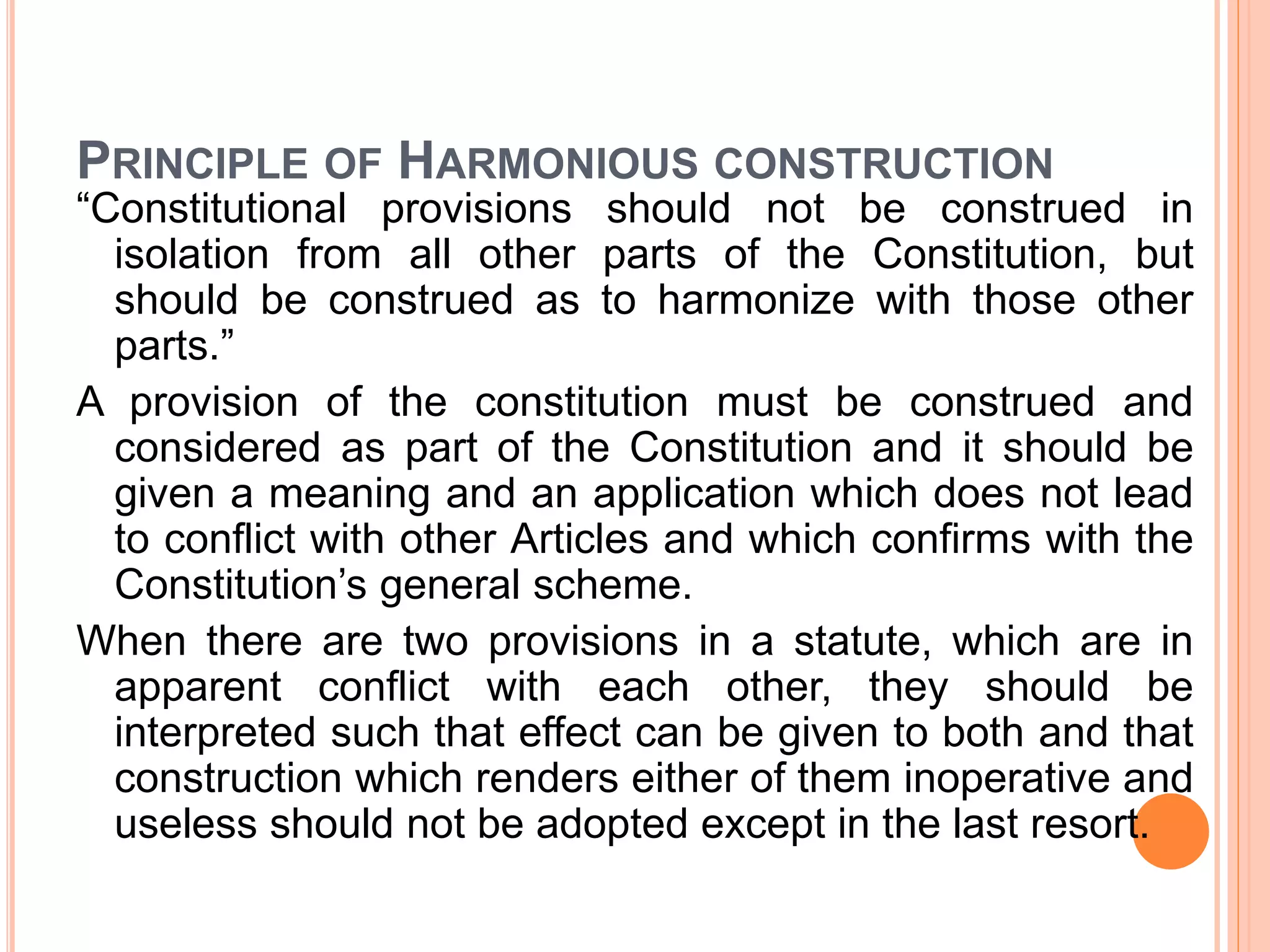 Principles of constitutional interpretation of list prepared by ...