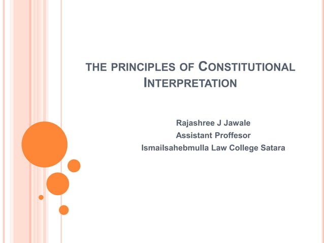 Principles of constitutional interpretation of list prepared by ...