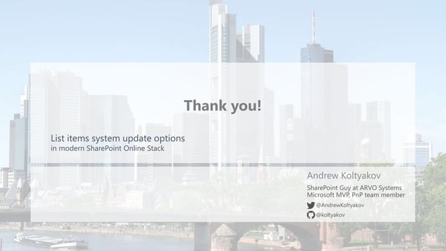 List items system update options in SharePoint Online | PPTX