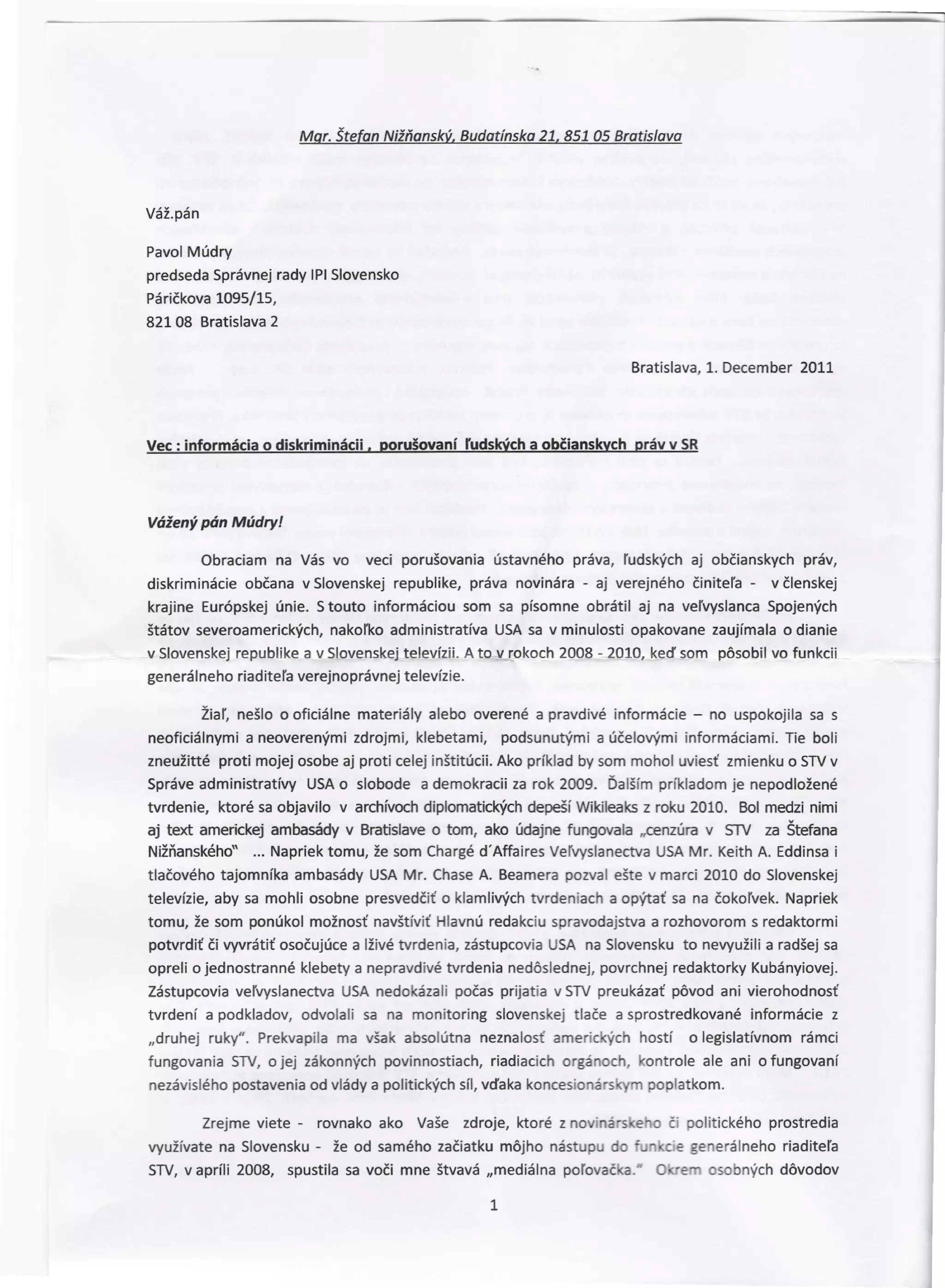 List od niznansky | PDF