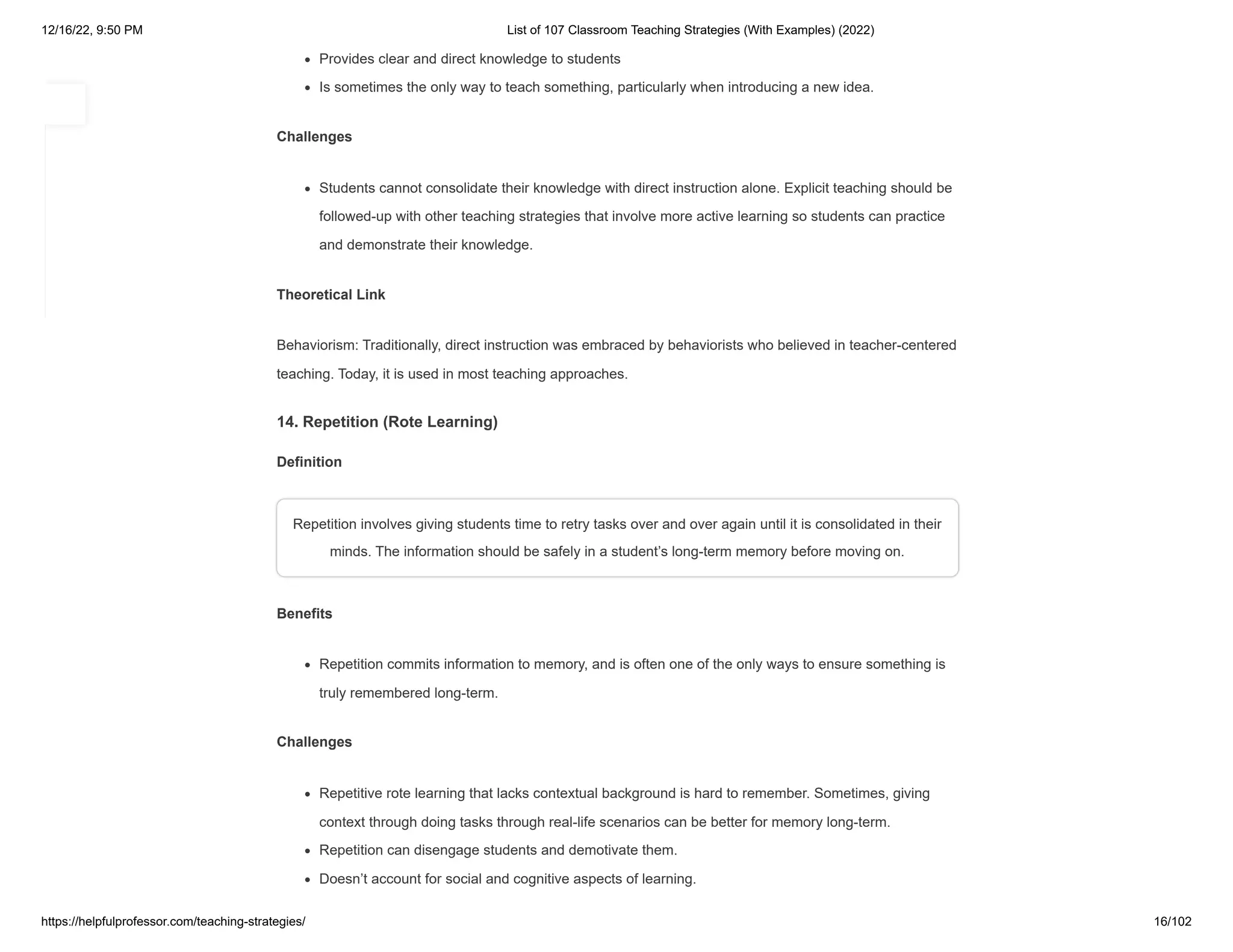 List of 107 Classroom Teaching Strategies (With Examples) (2022).pdf