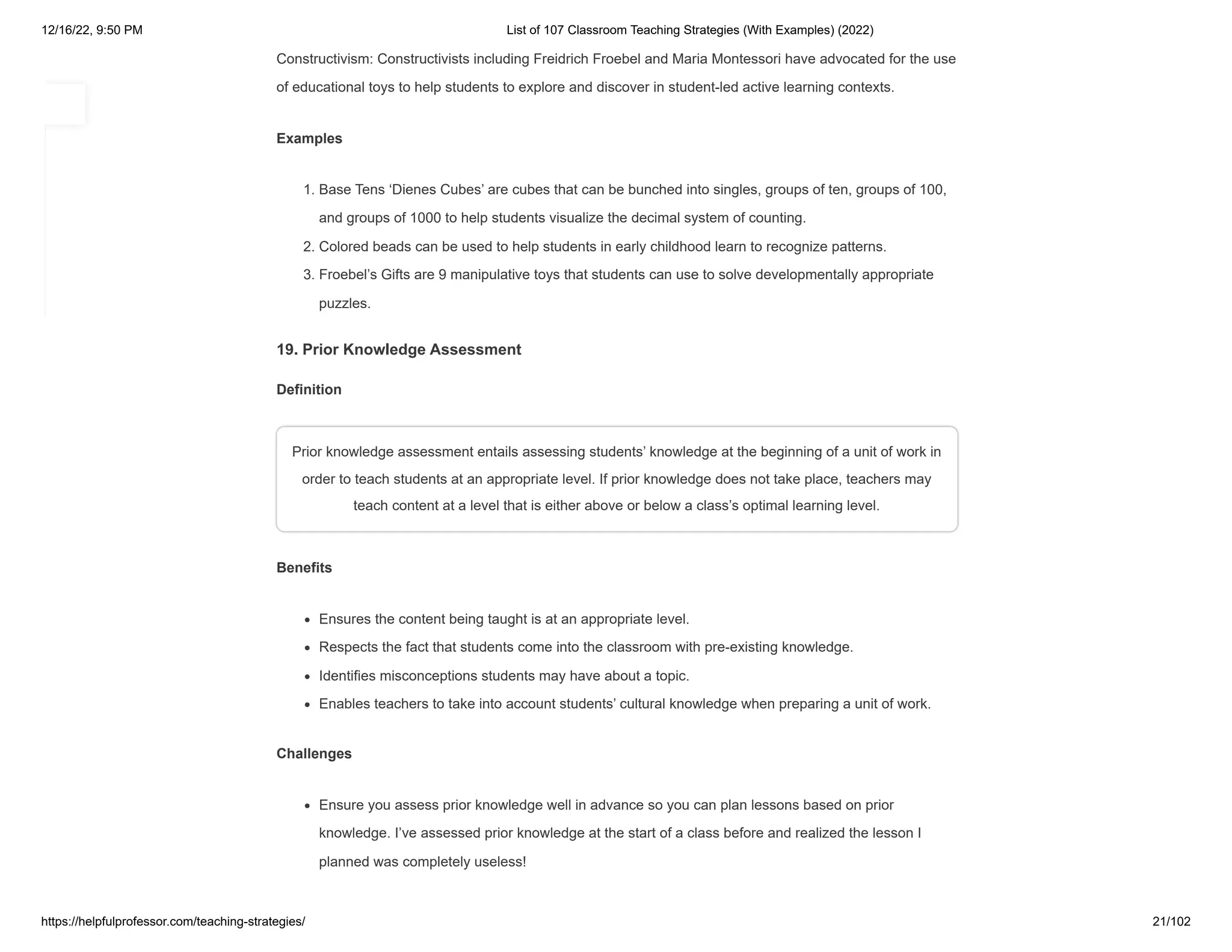 List of 107 Classroom Teaching Strategies (With Examples) (2022).pdf