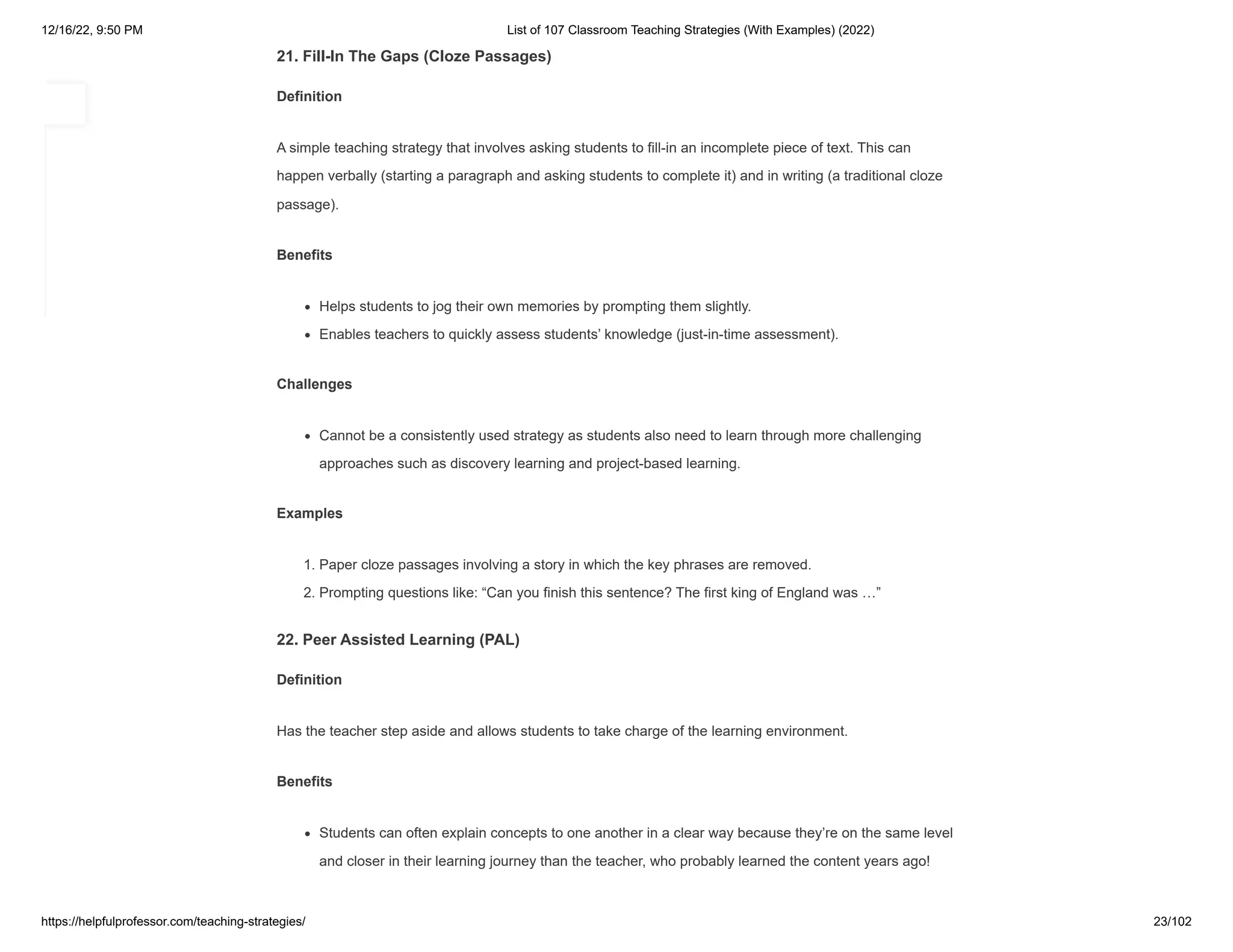 List of 107 Classroom Teaching Strategies (With Examples) (2022).pdf