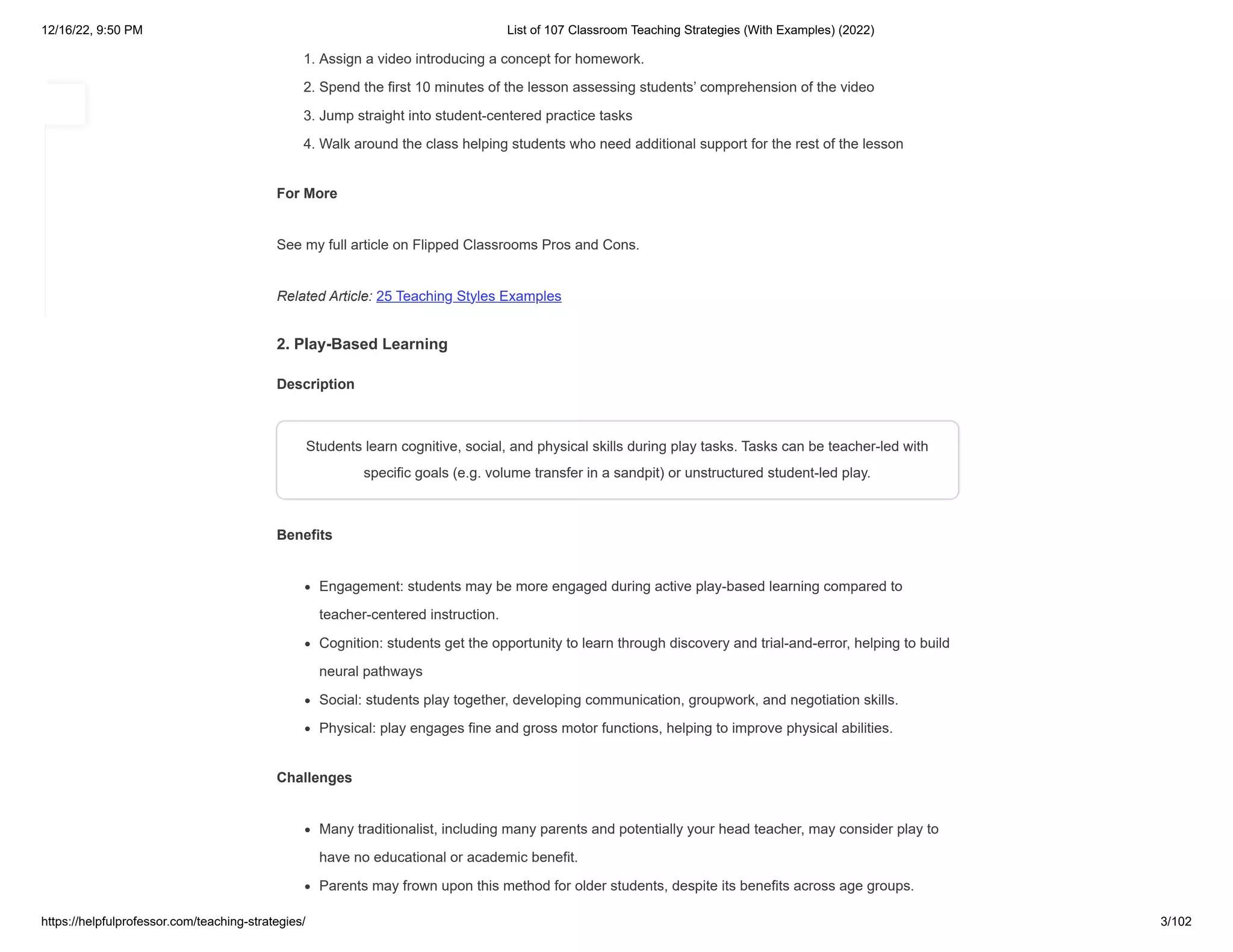 List of 107 Classroom Teaching Strategies (With Examples) (2022).pdf