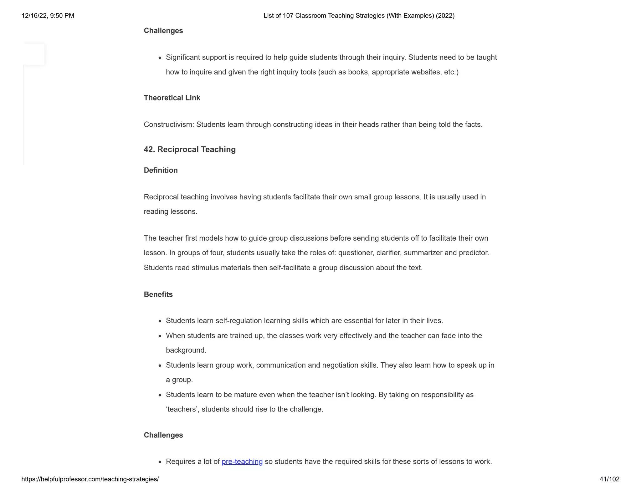 List of 107 Classroom Teaching Strategies (With Examples) (2022).pdf