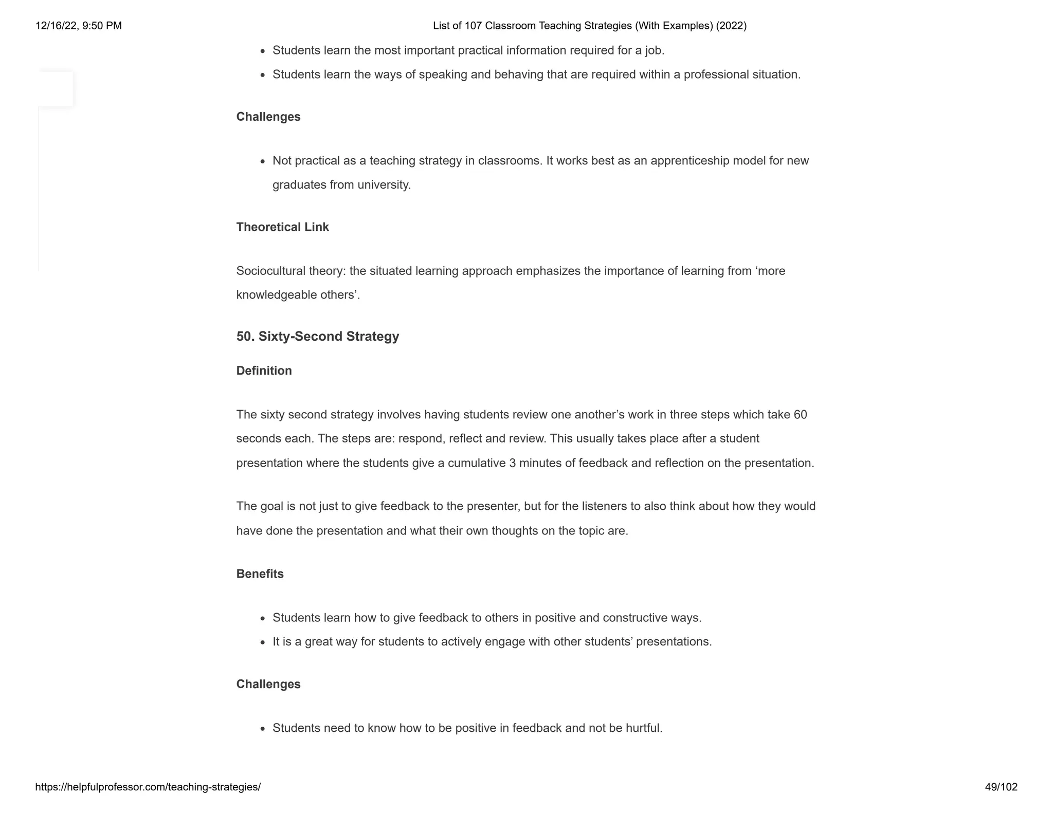 List of 107 Classroom Teaching Strategies (With Examples) (2022).pdf