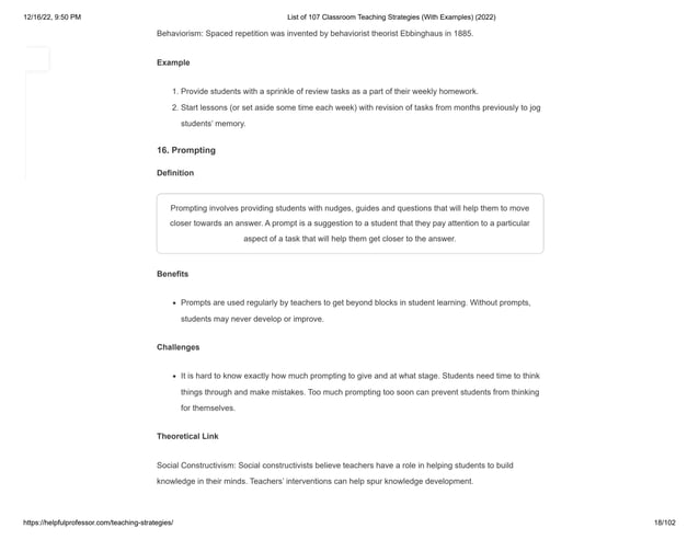 List of 107 Classroom Teaching Strategies (With Examples) (2022).pdf