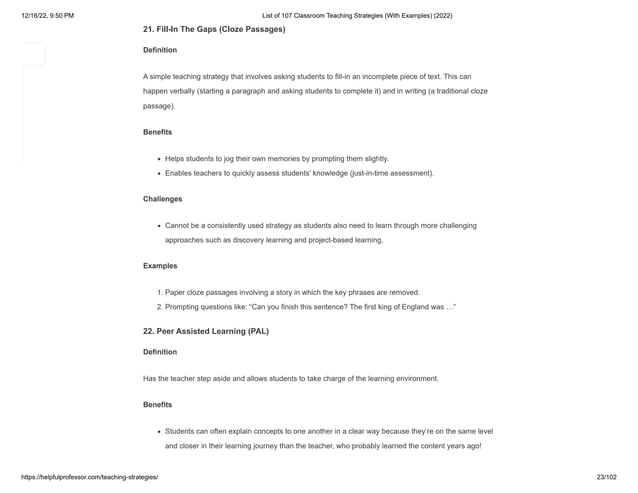 List of 107 Classroom Teaching Strategies (With Examples) (2022).pdf