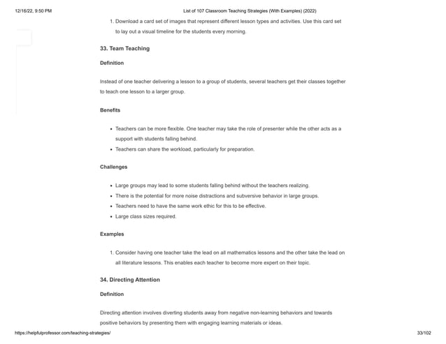 List of 107 Classroom Teaching Strategies (With Examples) (2022).pdf
