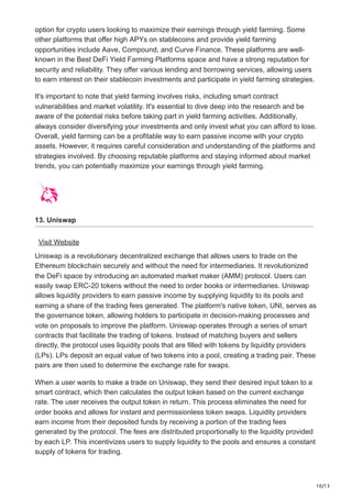 List of 15 Best Defi Yield Farming Platforms 2025.pdf