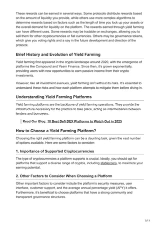 List of 15 Best Defi Yield Farming Platforms 2025.pdf