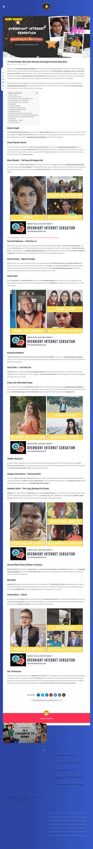 List of 15 overnight internet sensation | PDF