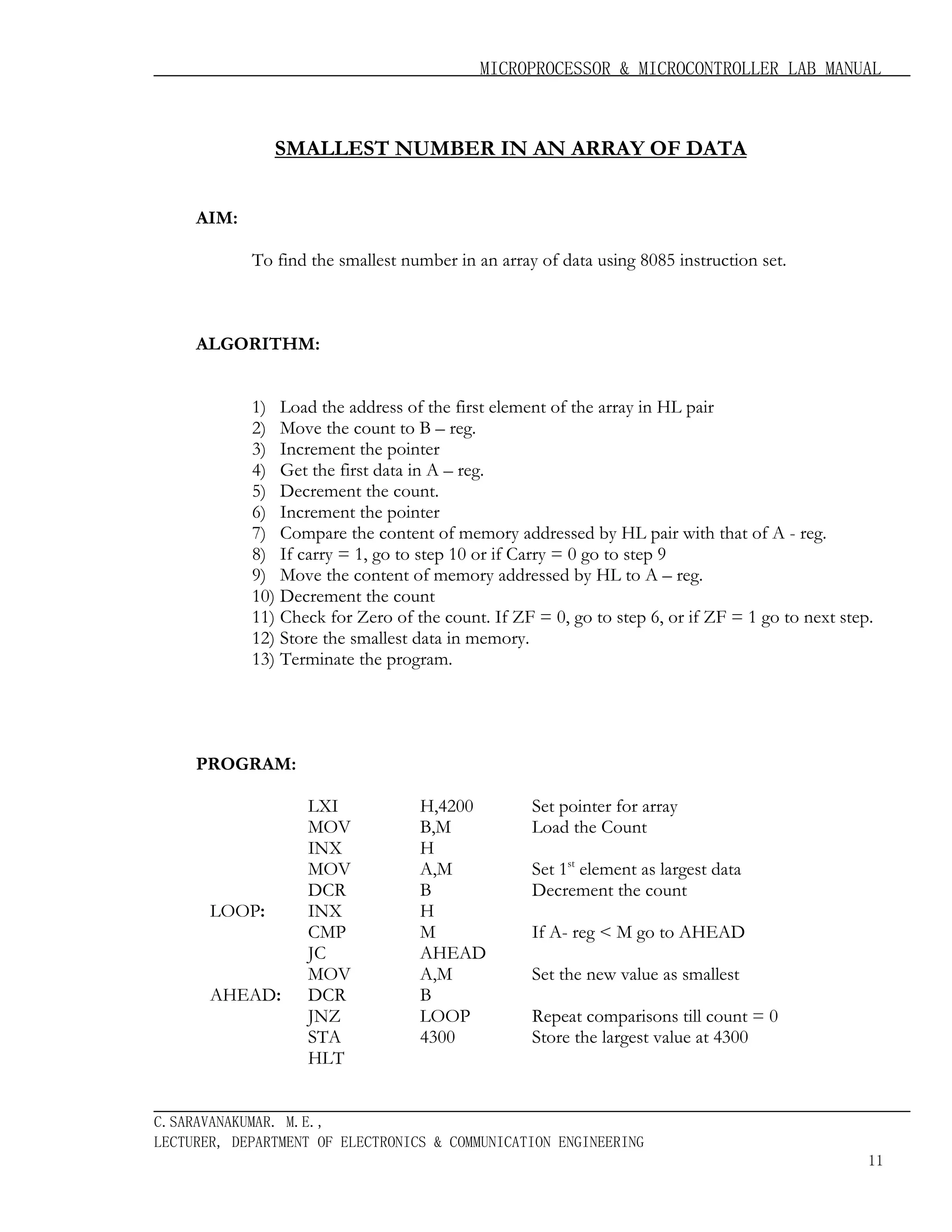 List of 8085 programs | PDF