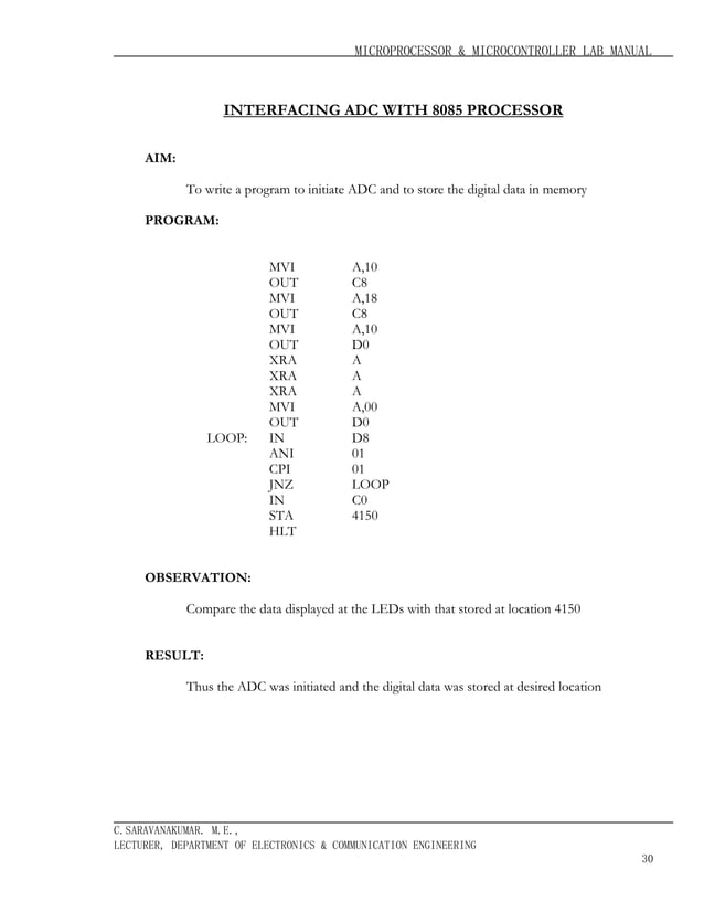 List of 8085 programs | PDF