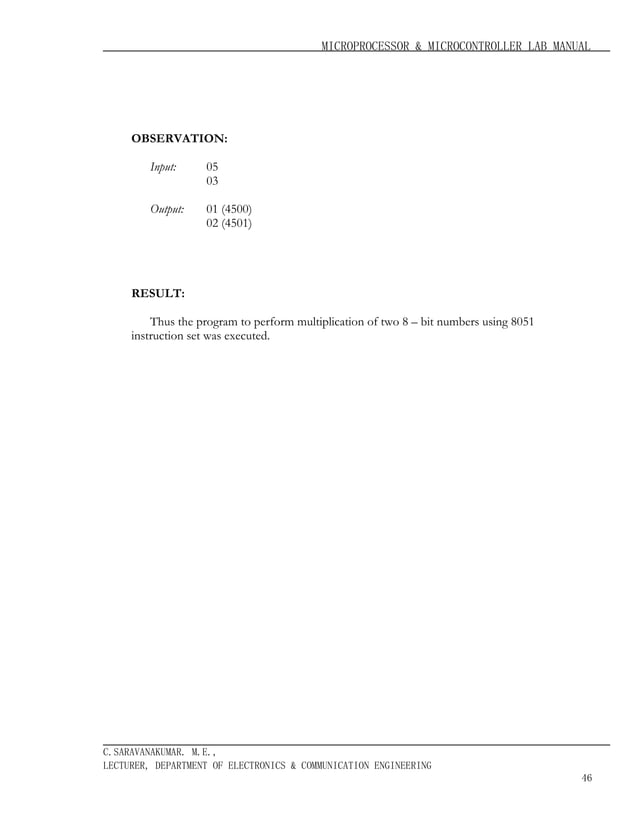 List of 8085 programs | PDF