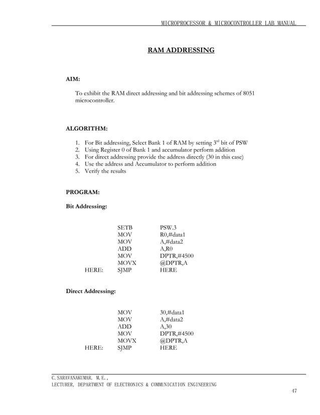 List of 8085 programs | PDF