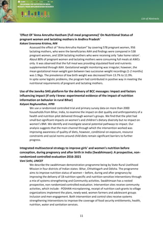List of abstracts delivering for nutrition in india - 24 sep 2019 | PDF