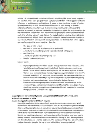 List of abstracts delivering for nutrition in india - 24 sep 2019 | PDF