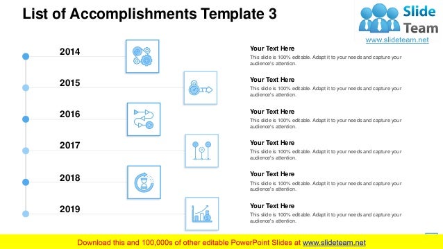 List Of Accomplishments PowerPoint Presentation Slides