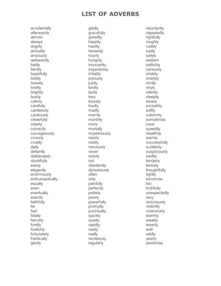 List of adverbs | PDF