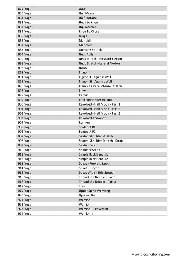 List of all exercise names | PDF | Fitness and Exercise | Healthy Living