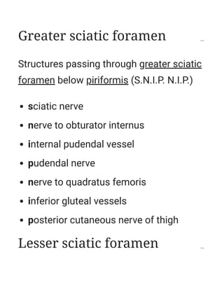 Greater Sciatic Foramen Contents Mnemonic